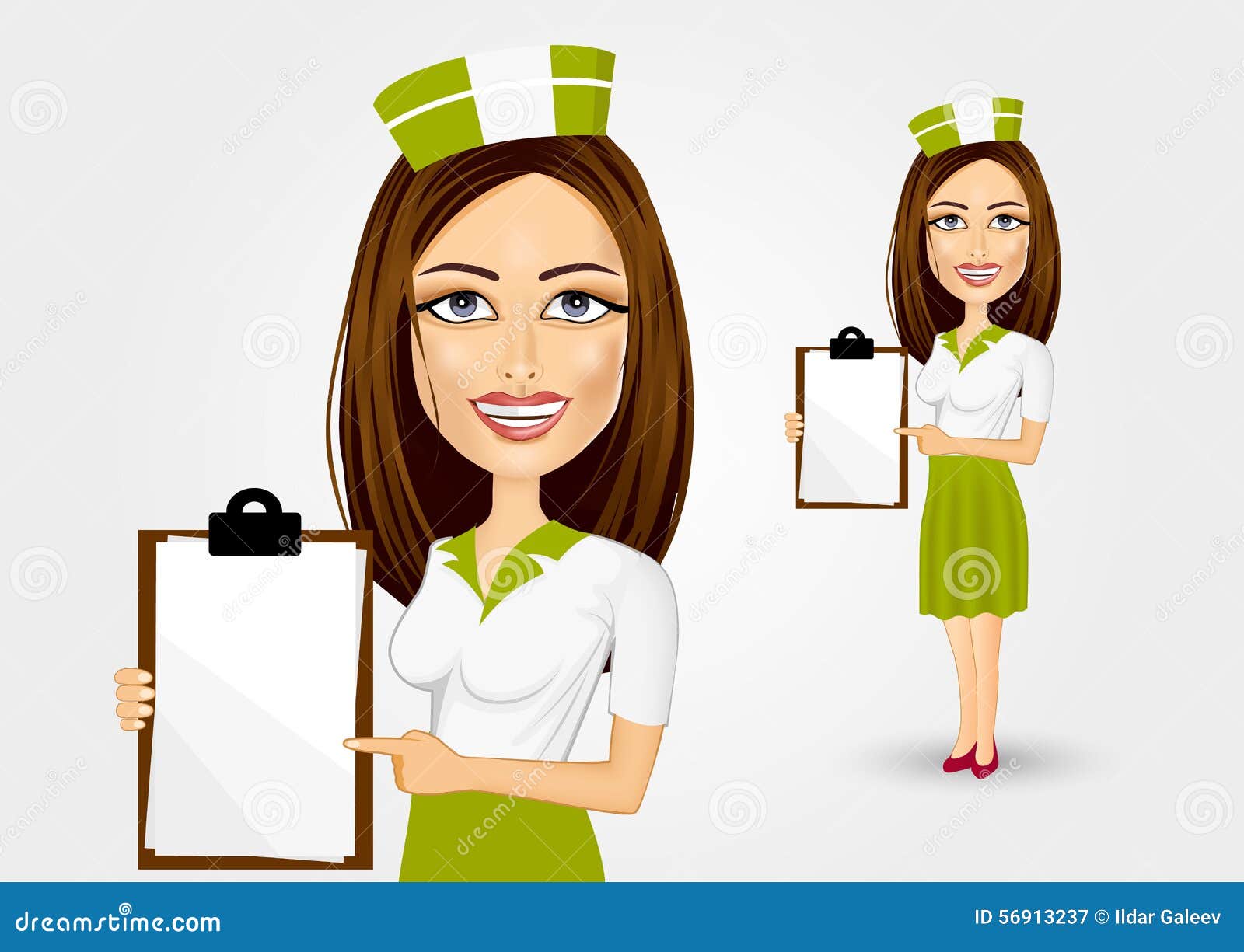 Waitress And Menu Board Vector Illustration | CartoonDealer.com #72246766