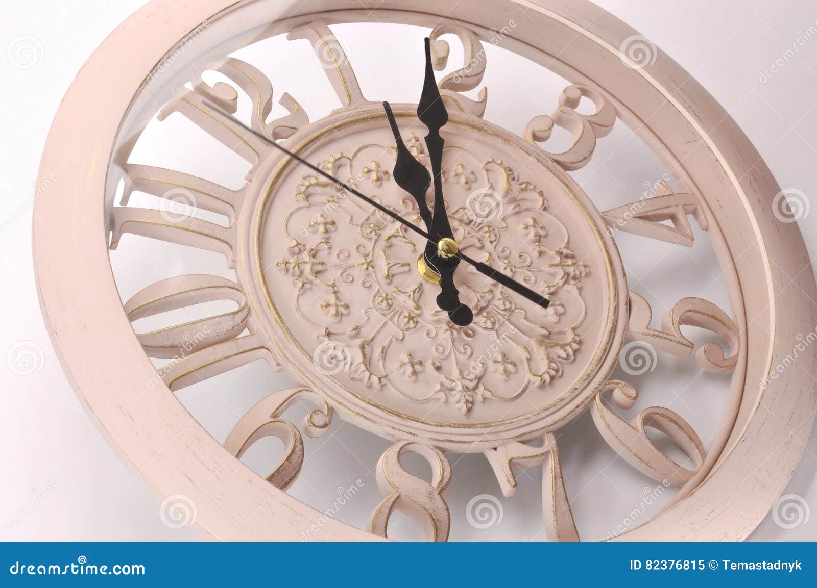 Beautiful Wall Clock Closeup Stock Illustration - Illustration of ...