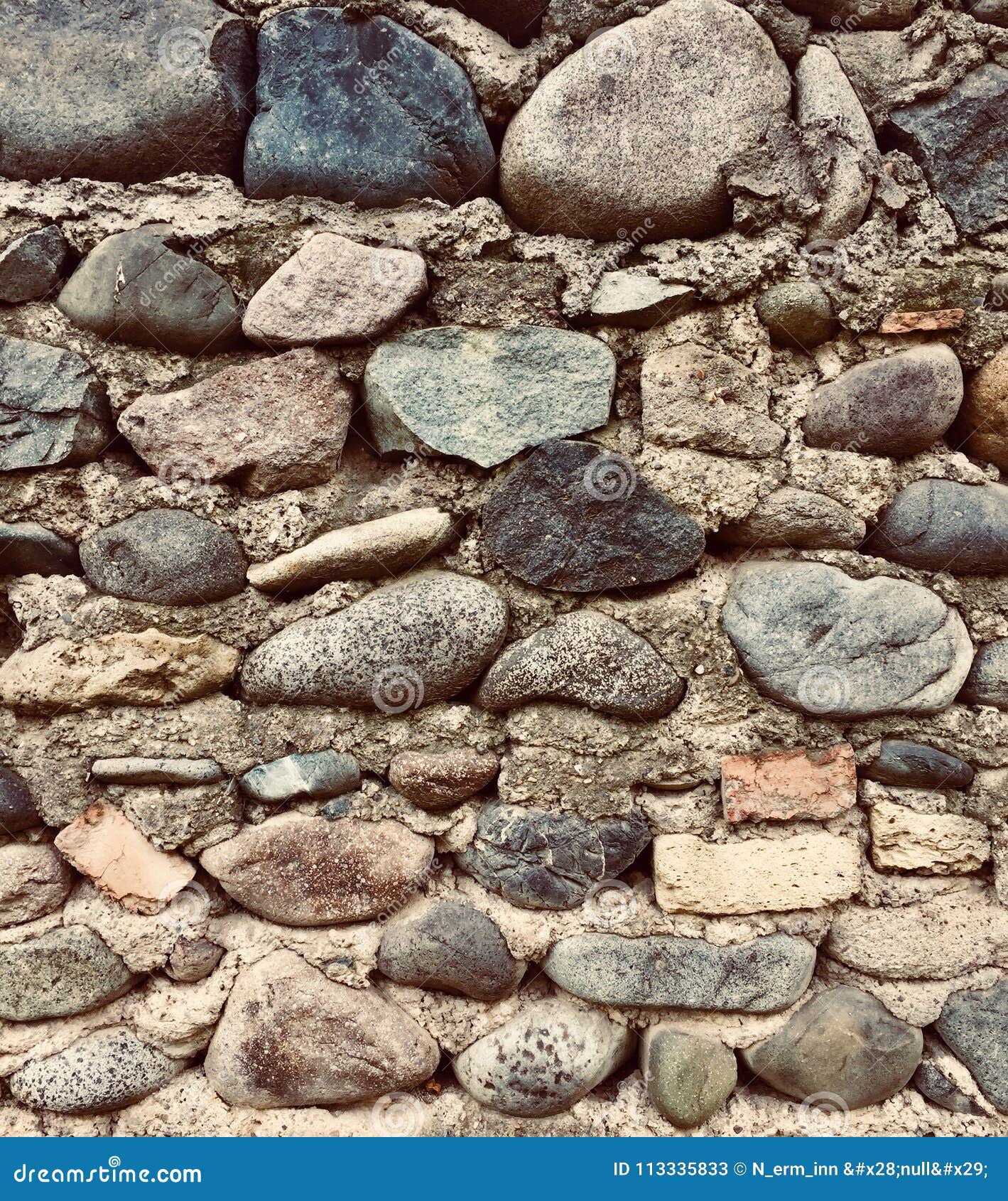 Beautiful Wall with Colorful River Stones Stock Image - Image of ...