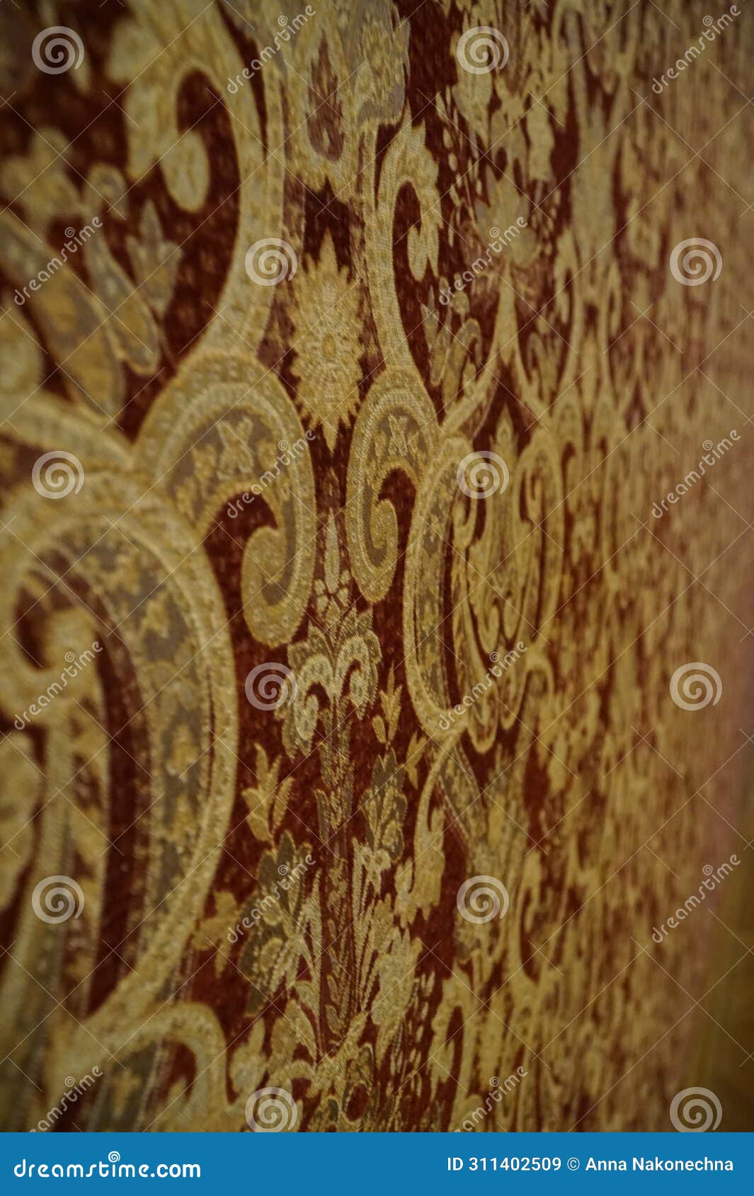 Beautiful Wall with Embossed Fabric Wallpaper Stock Image - Image of ...