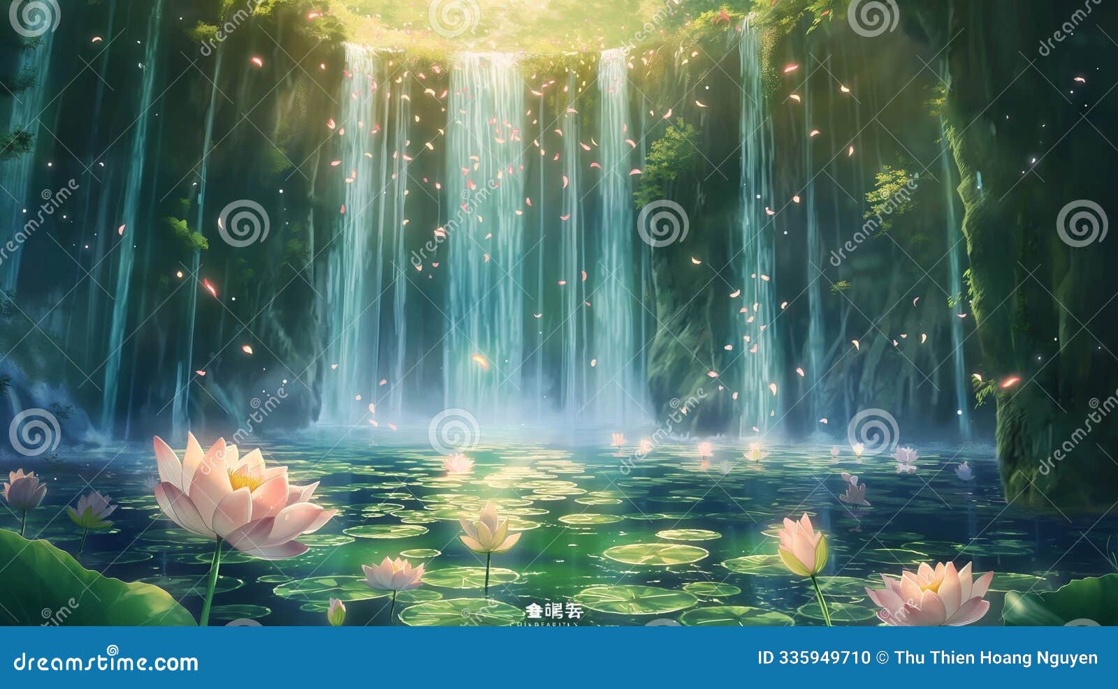 Beautiful Wallpaper Image of the Waterfall Stock Illustration ...