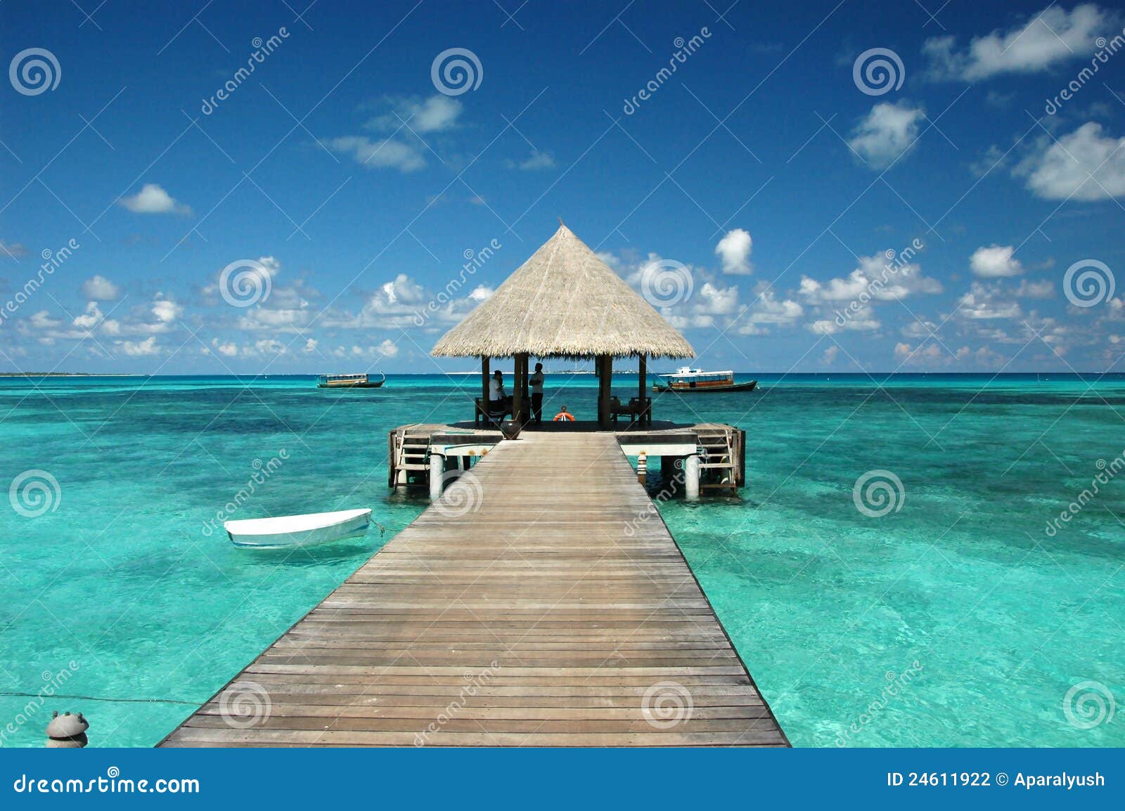 Beautiful warf at Maldives stock photo. Image of relax - 24611922