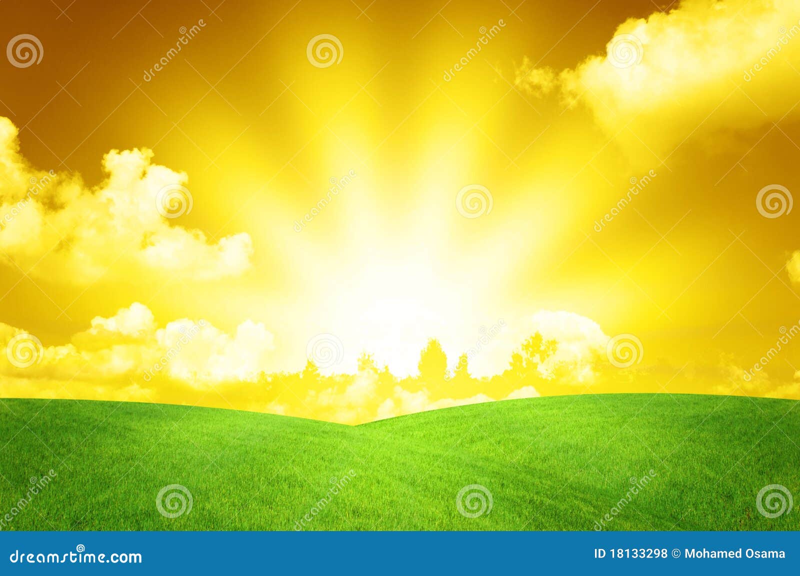 Beautiful Warm Sunset Landscape Stock Photo - Image of colorful, close ...