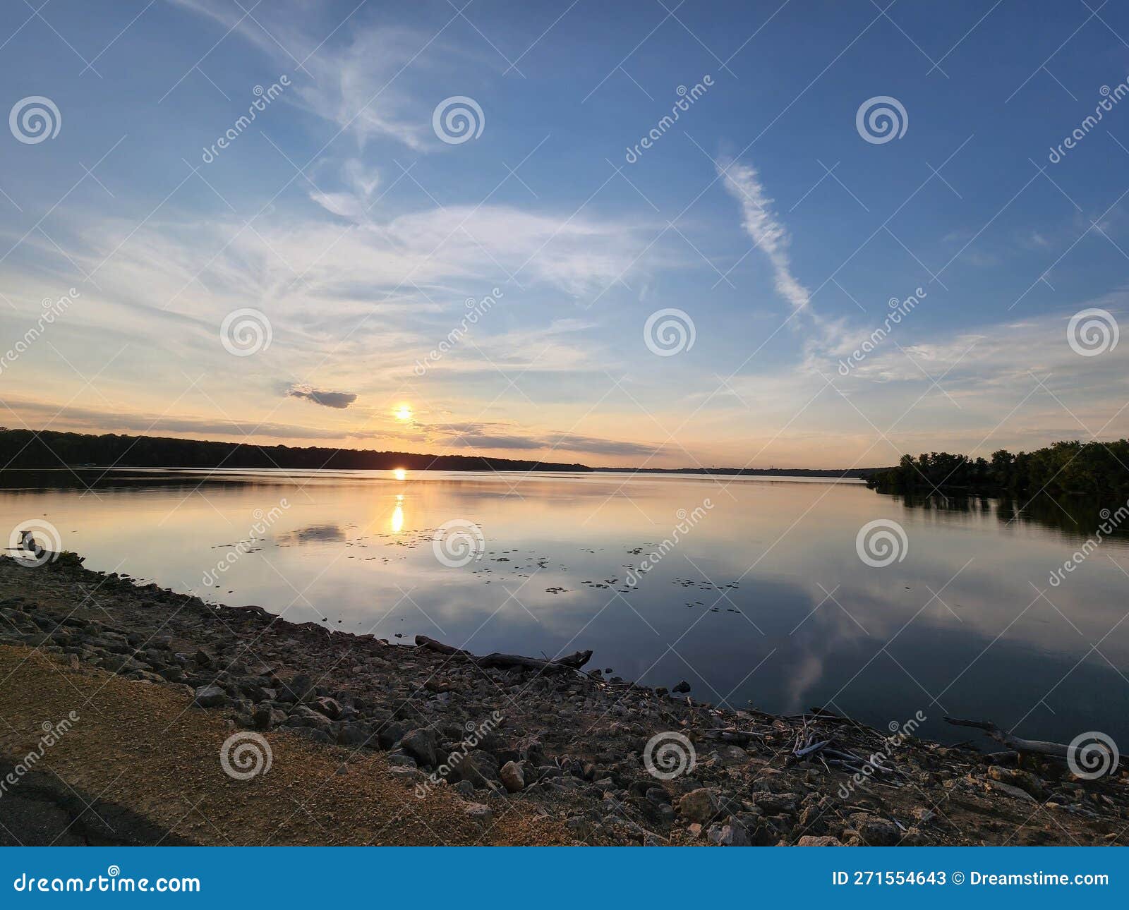Beautiful Warm Sunset Over the Tranquil Rocky Shore Stock Image - Image ...