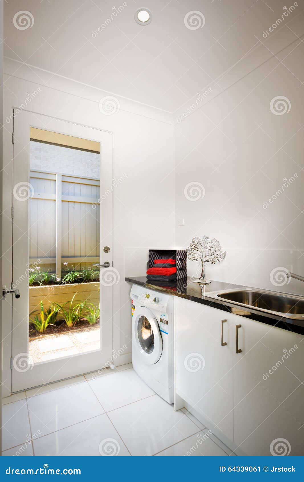 Beautiful Washing Room with a Washing Machine Stock Image - Image of ...