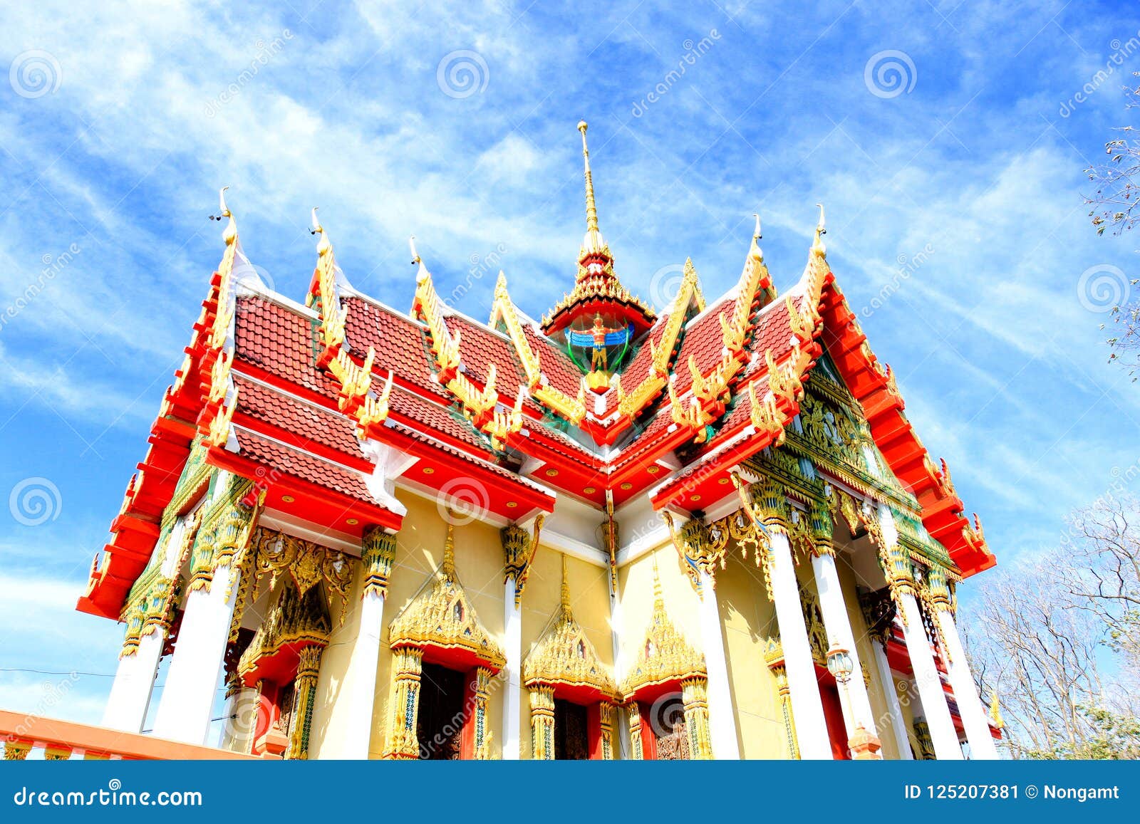 Beautiful Wat Thai,Thai Temple Design Architecture Building Stock Image ...