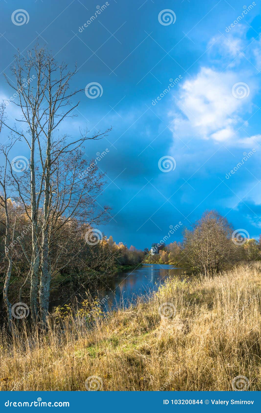 Beautiful Water Autumn Scenery. Stock Photo - Image of reflection ...