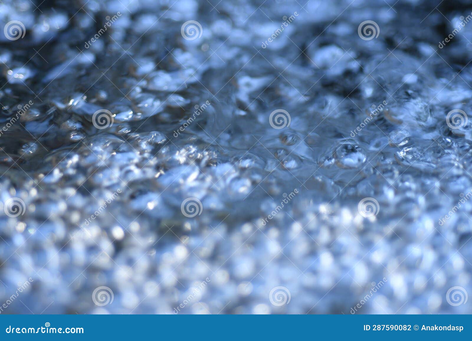 Beautiful Water Bubbles and Ripples in Natural Spring Water. Macro ...