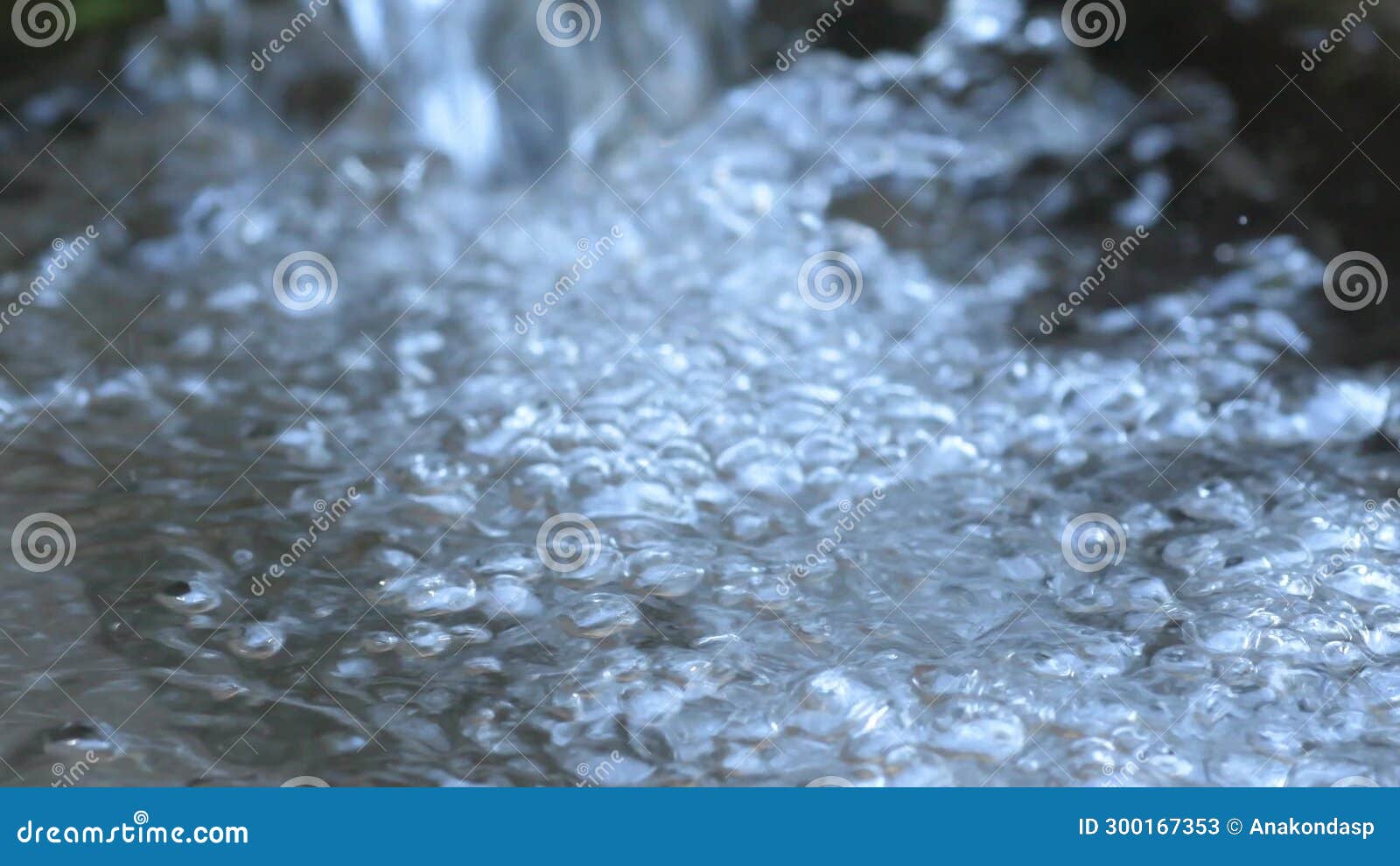 Beautiful Water Bubbles and Ripples in Natural Spring Water. Macro ...