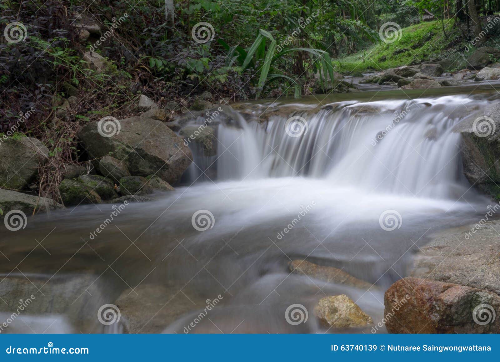 Beautiful Water Fall in Deep Forest Stock Image - Image of glass ...