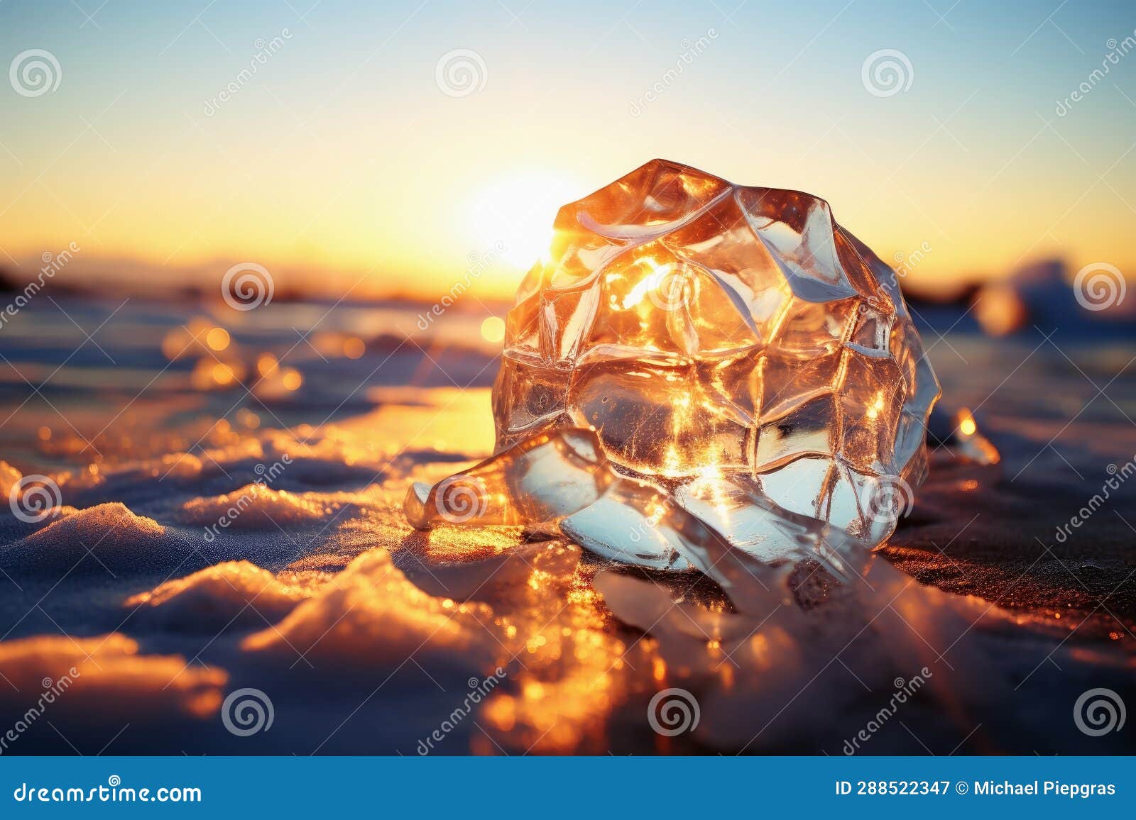 Beautiful Water Ice in the Sunlight Stock Image - Image of blue ...