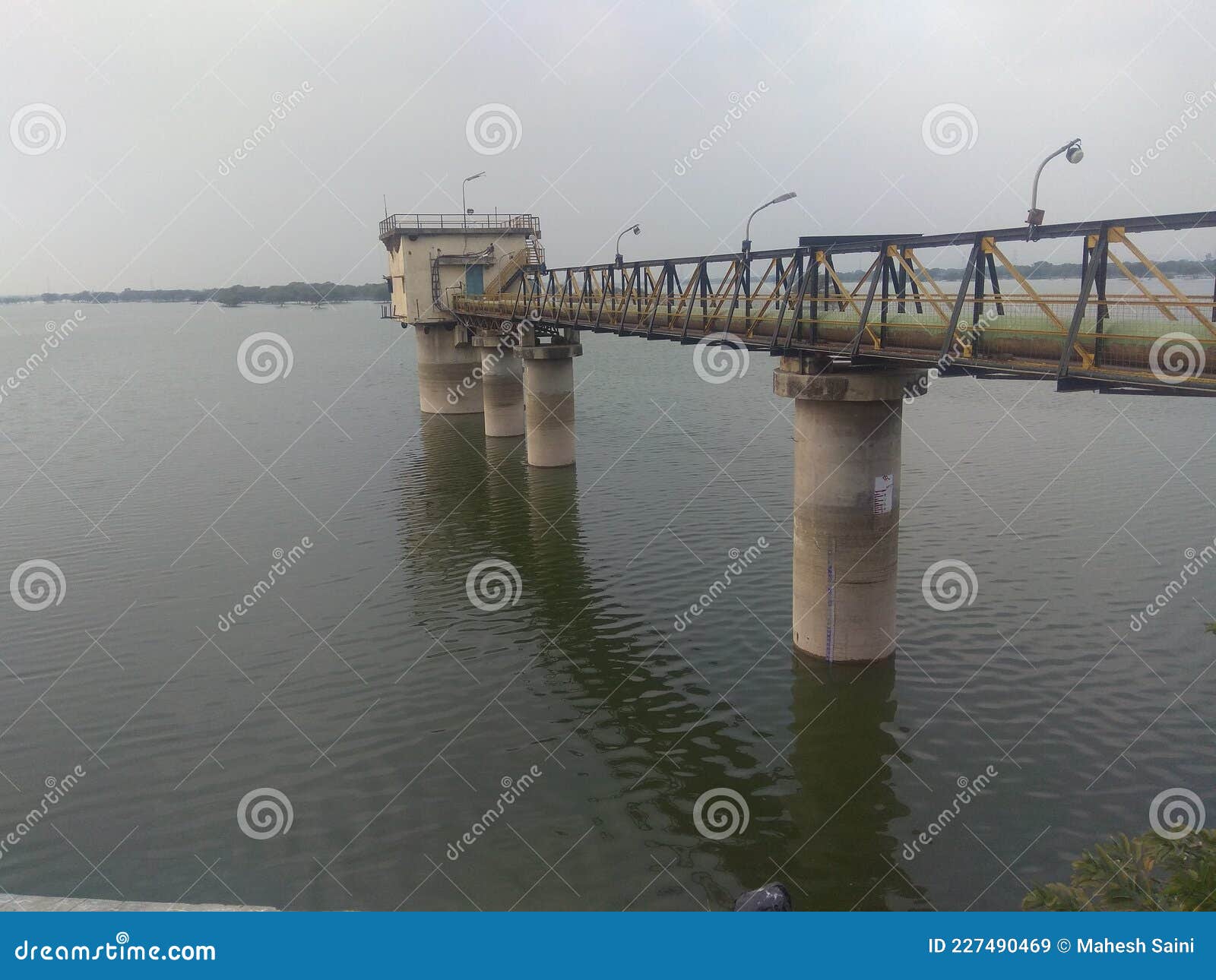 A Beautiful Water Jhil with Water Supply Stock Image - Image of pier ...