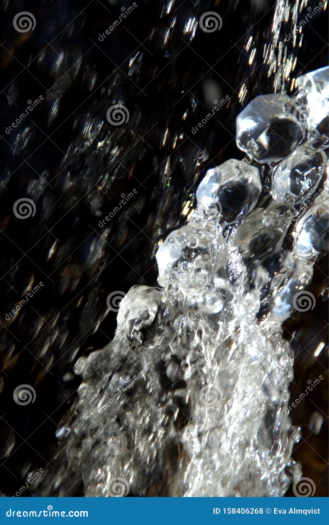 Beautiful Water with Real Crystals Flowing in Drops. Stock Photo ...