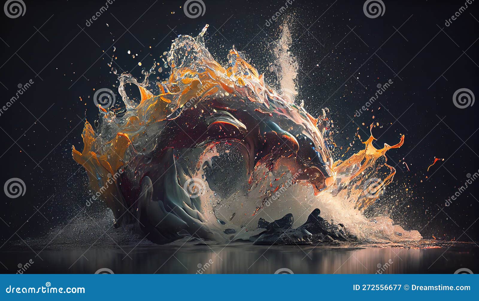 Beautiful Water Splash Backdrop. AI Render Stock Illustration ...