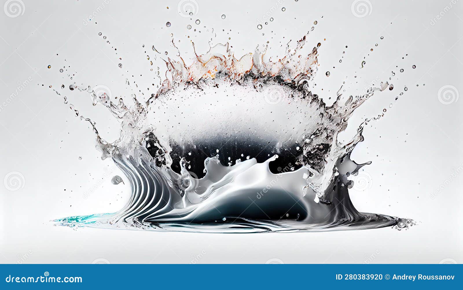 Beautiful Water Splash Backdrop. AI Render Stock Illustration ...