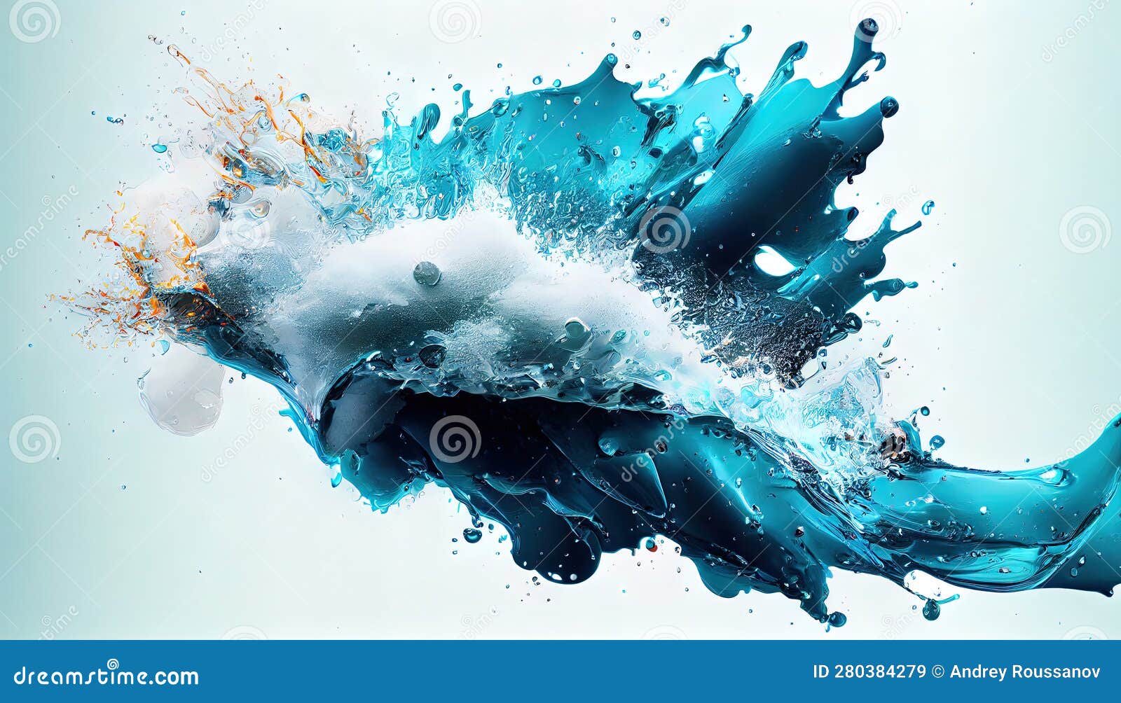 Beautiful Water Splash Backdrop. AI Render Stock Illustration ...