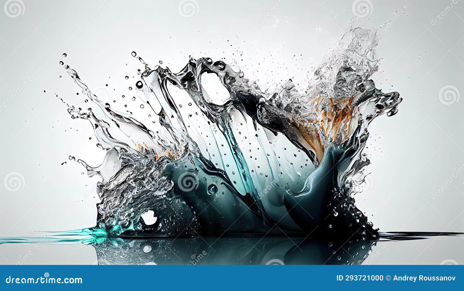 Beautiful Water Splash Backdrop. AI Render Stock Illustration ...