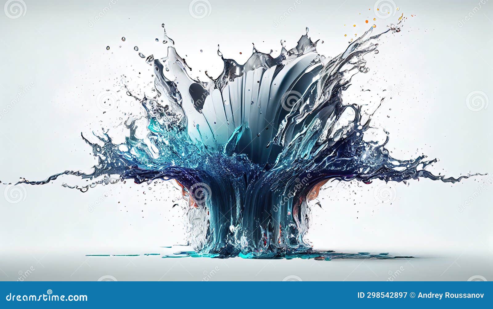 Beautiful Water Splash Backdrop. AI Render Stock Illustration ...