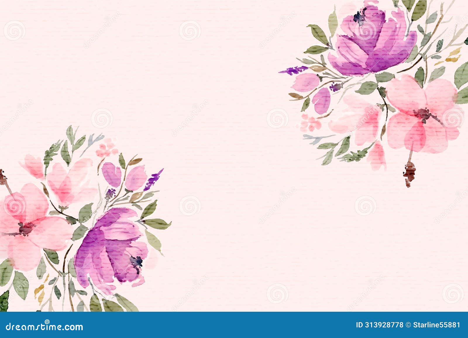 Beautiful Watercolor Flowers Background with Text Space Stock Vector ...
