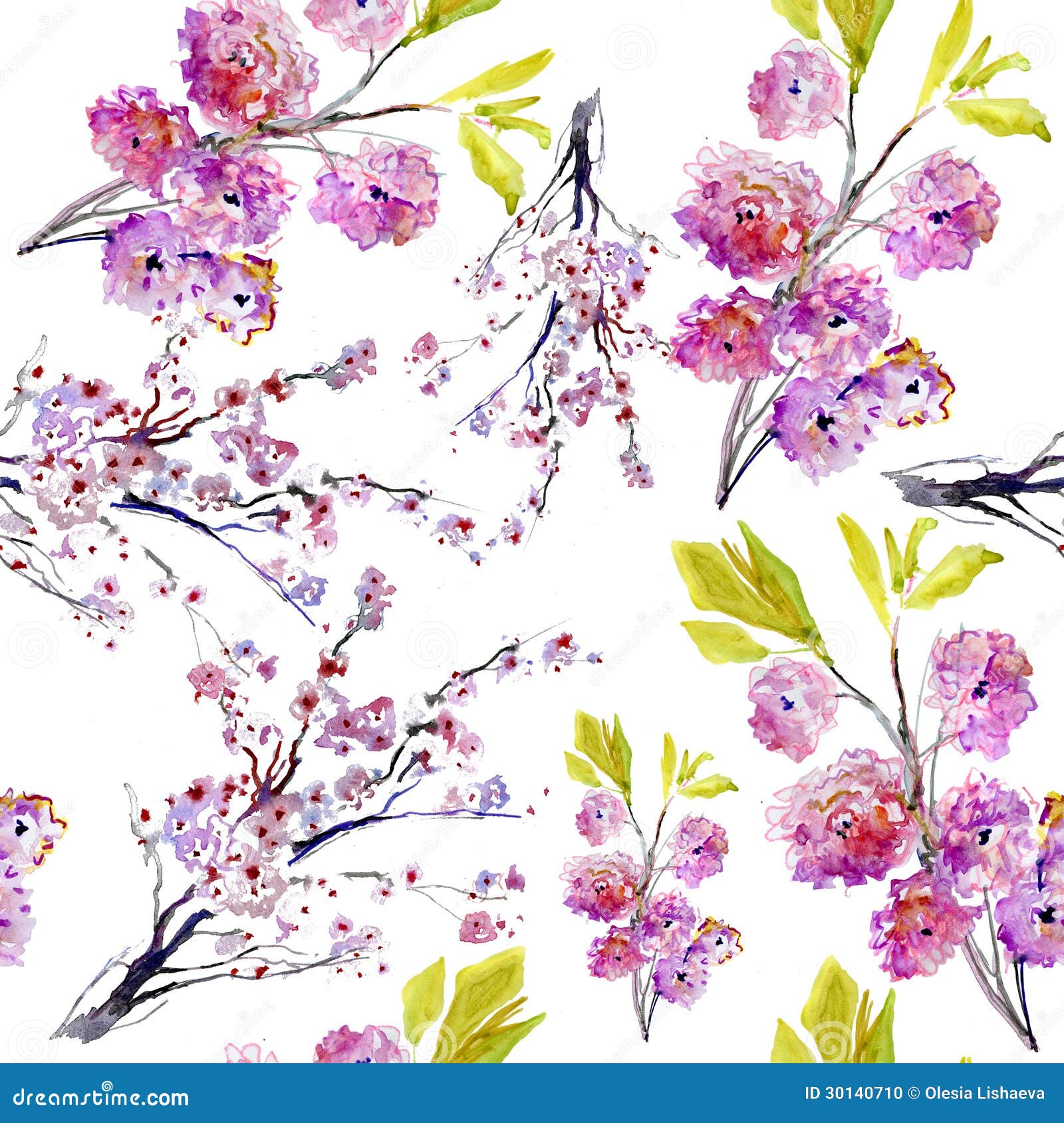 Sakura flowers. pattern stock illustration. Illustration of culture ...