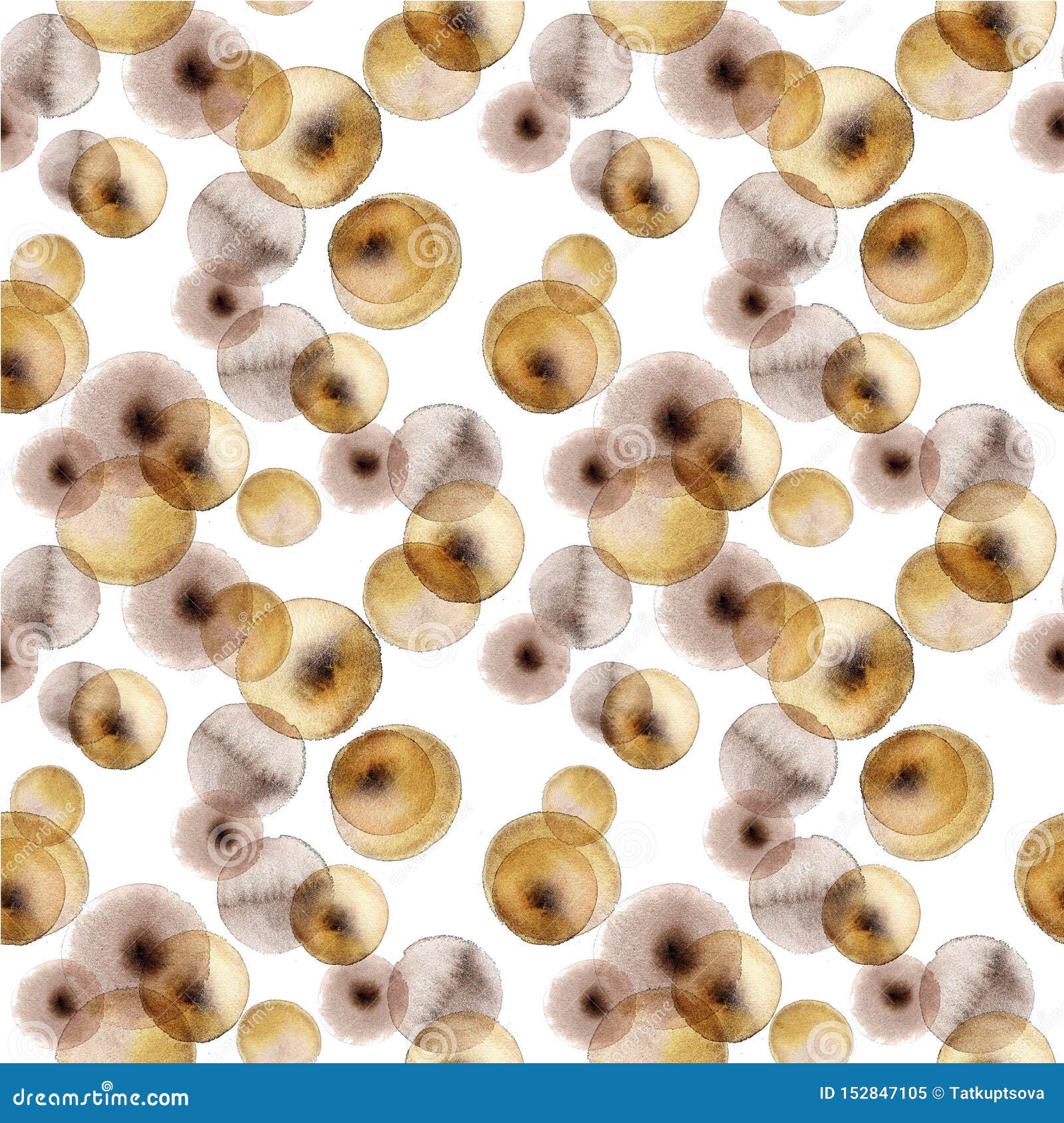 Beautiful Watercolor Stains, Seamless Pattern. Round Abstract Pattern ...