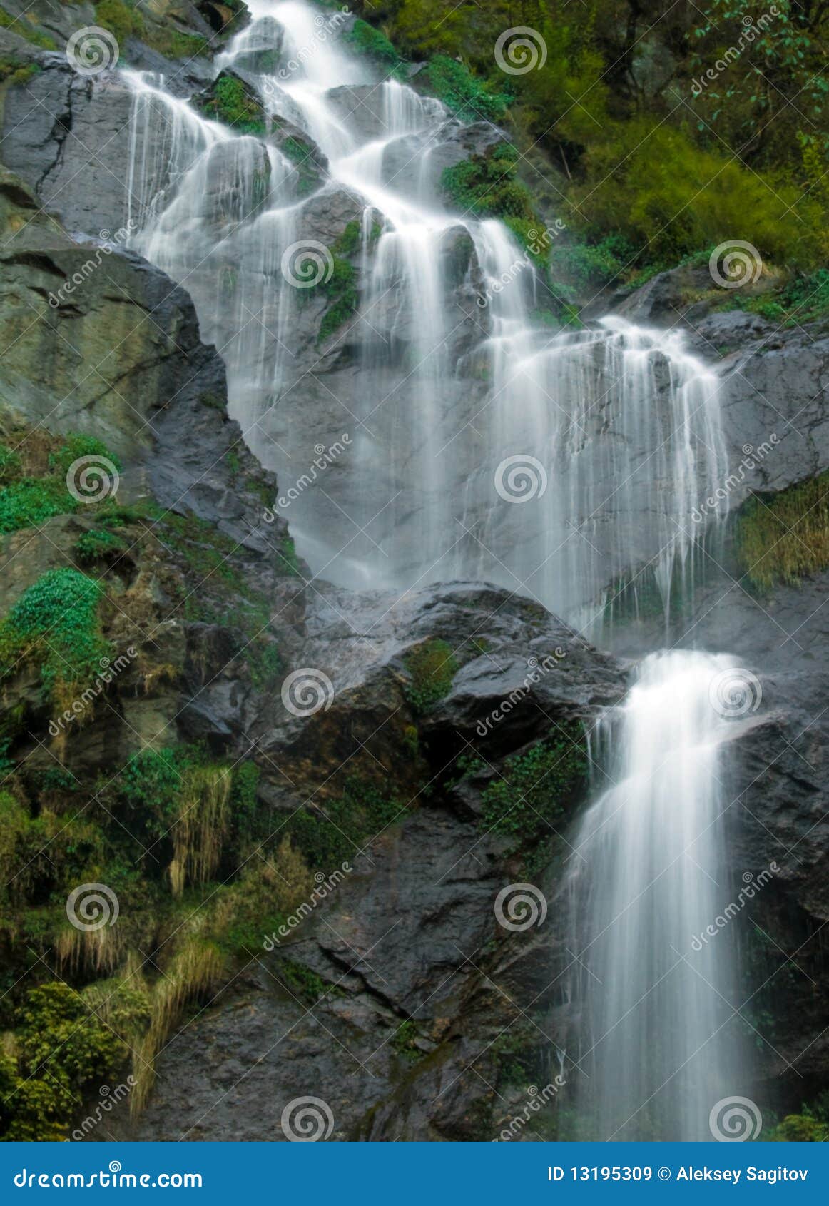 Beautiful waterfall stock image. Image of landscape, mountain - 13195309