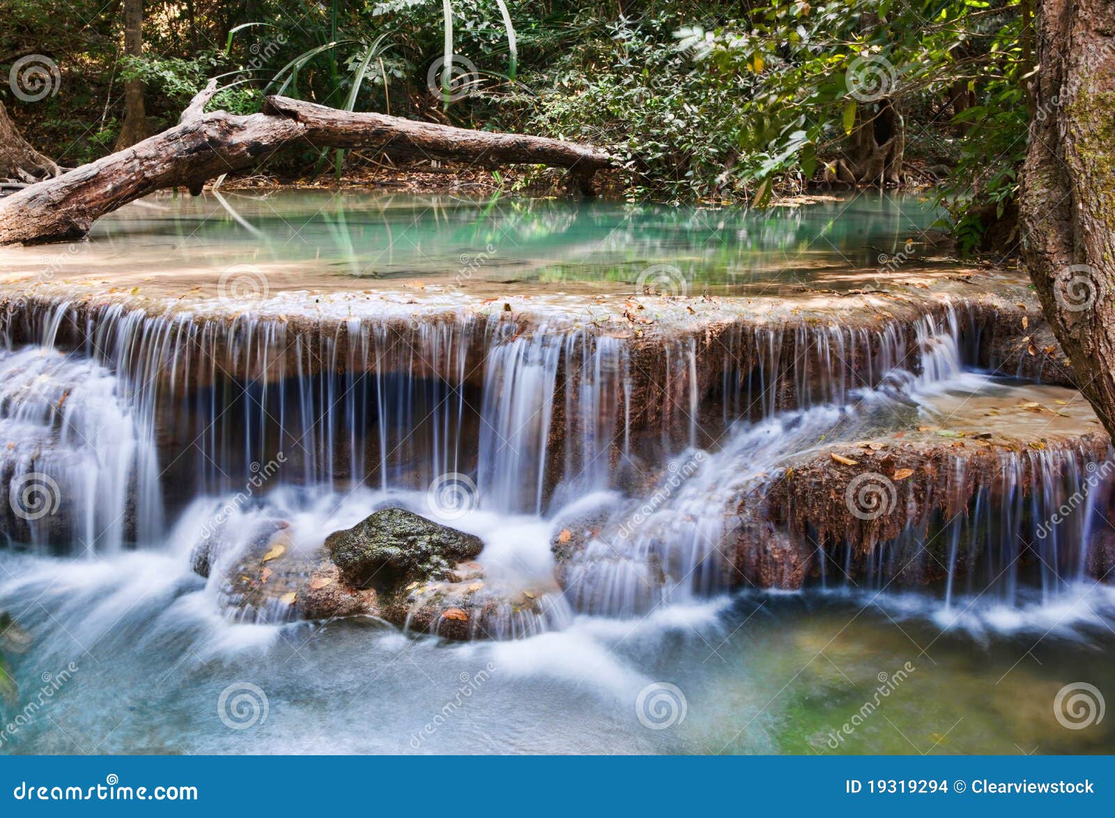 Beautiful Waterfall Cascades Stock Photo - Image of scenery, forest ...