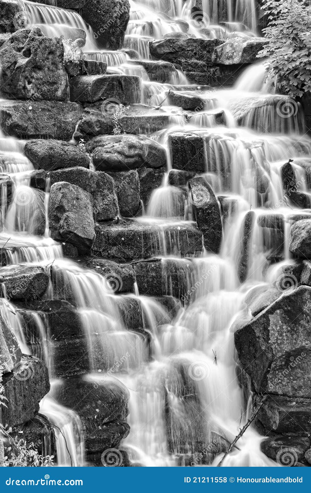 Beautiful Waterfall Cascades Over Rocks in Forest Stock Photo - Image ...