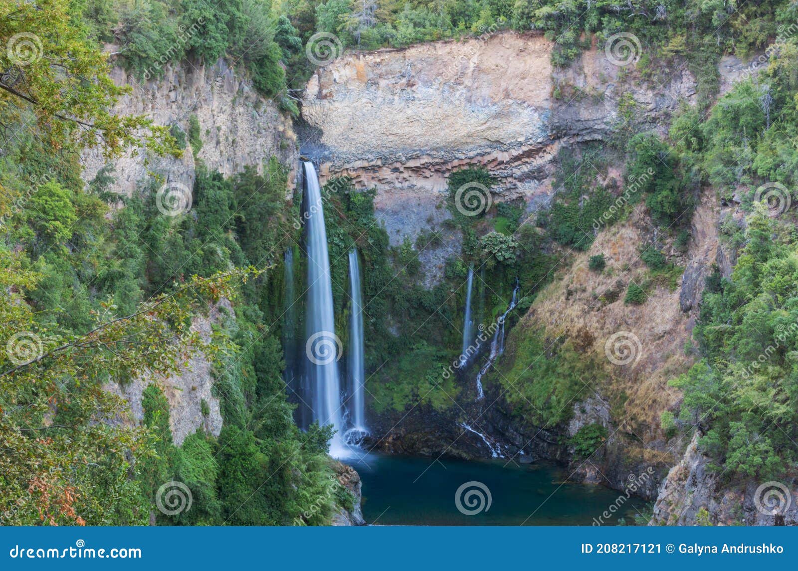 Waterfall in Chile stock image. Image of breathtaking - 208217121
