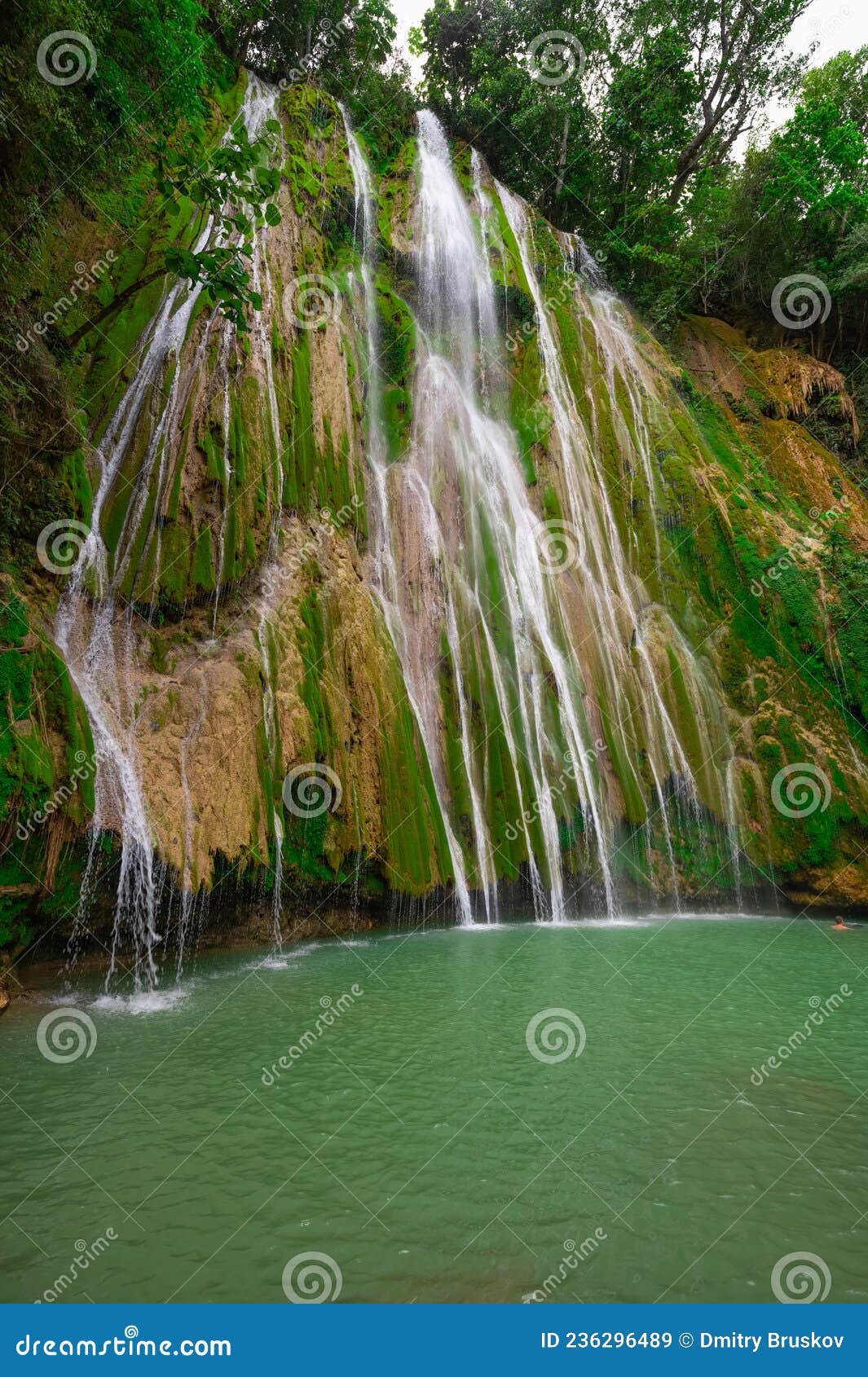 Beautiful Waterfall El Lemon Dominican Republic Stock Image - Image of ...