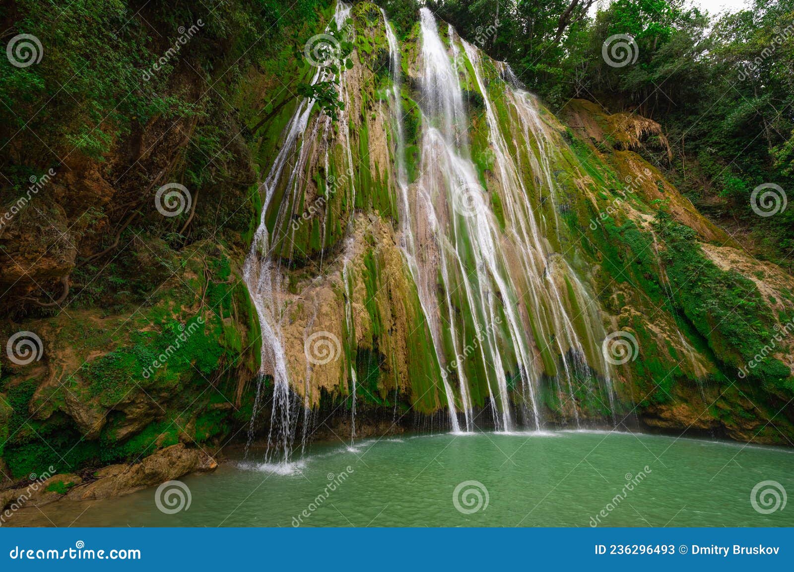 Beautiful Waterfall El Lemon Dominican Republic Stock Image - Image of ...