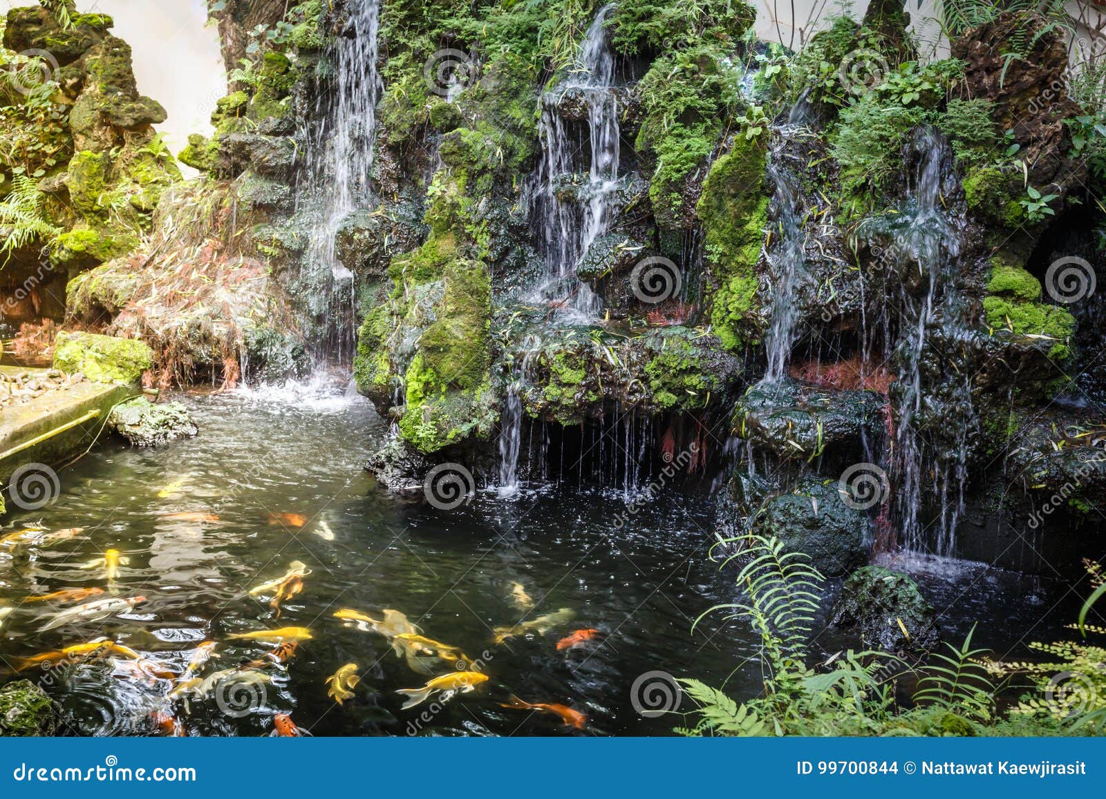 Beautiful Waterfall Falling Over Rocks Stock Photo - Image of cataract ...