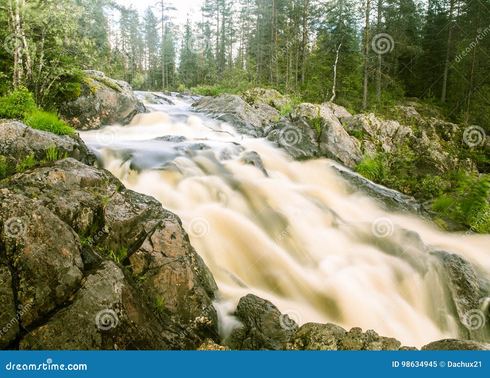 A Beautiful Waterfall in Finland Stock Image - Image of river, nature ...