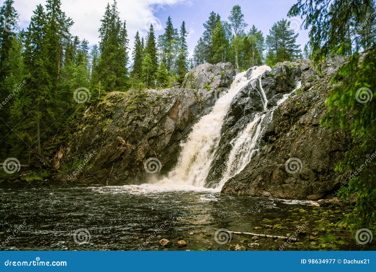A Beautiful Waterfall in Finland Stock Image - Image of nordic, fresh ...