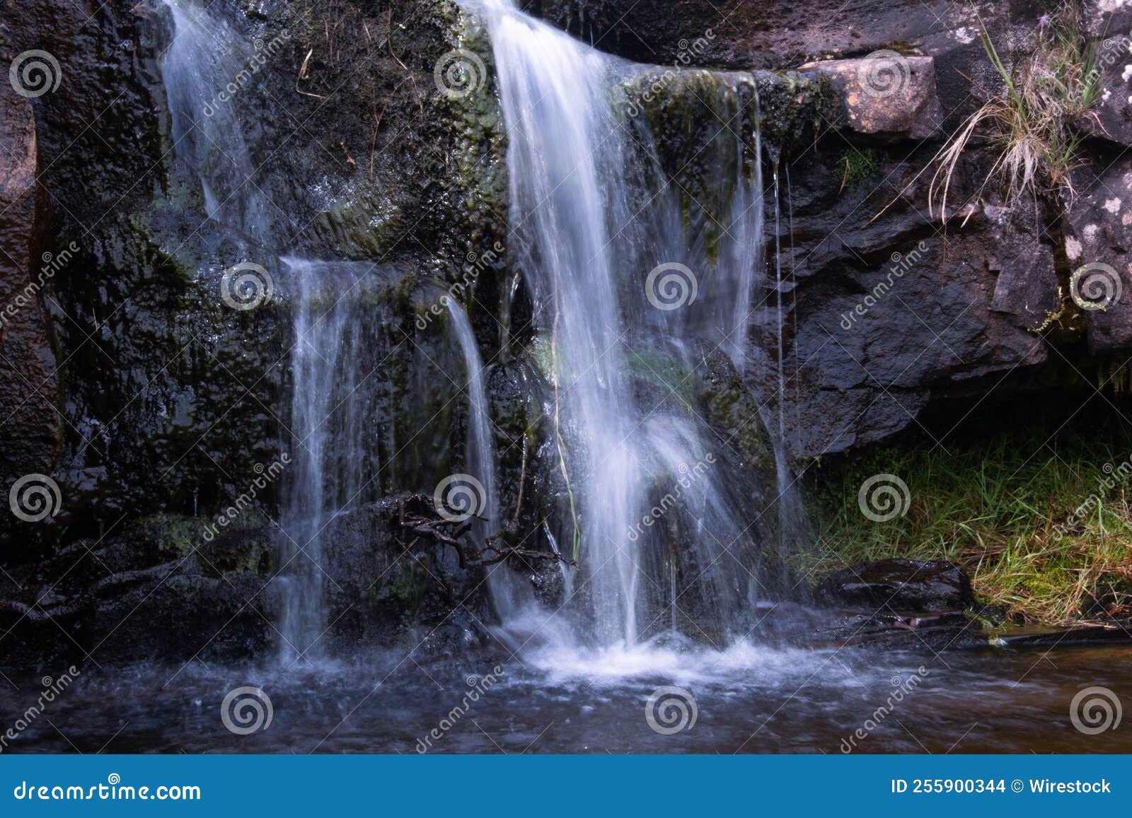 Beautiful Waterfall Flowing Down from a Cliff Stock Photo - Image of ...