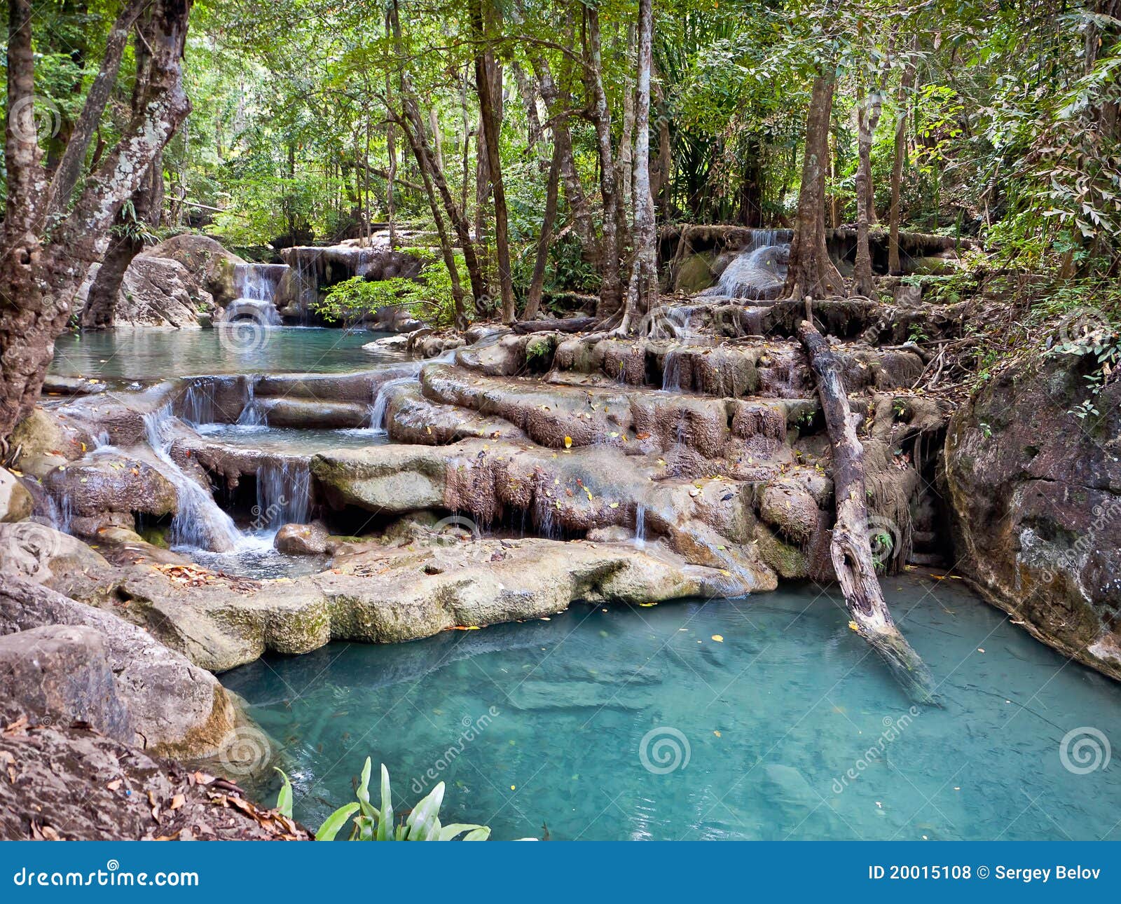 A Beautiful Waterfall in the Jungle Stock Photo - Image of cascade ...