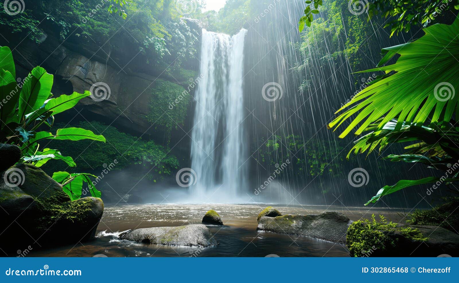 Beautiful Waterfall in the Jungle Stock Photo - Image of travel ...