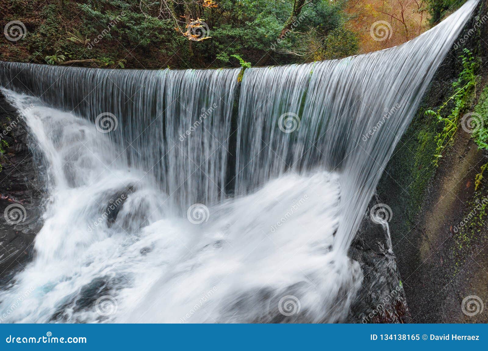 Beautiful Waterfall Landscape in Autumn Scenary Stock Image - Image of ...