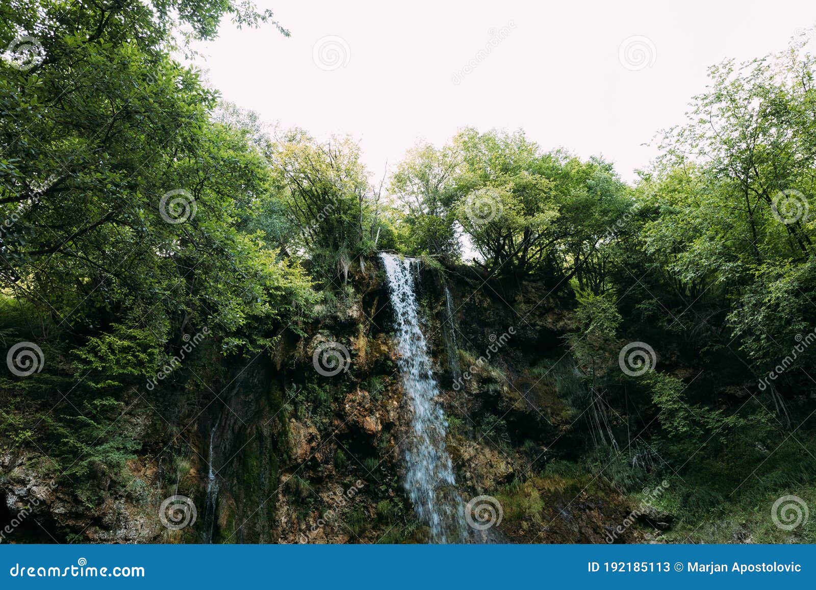 Beautiful Waterfall in Lush Green Forest Stock Image - Image of green ...