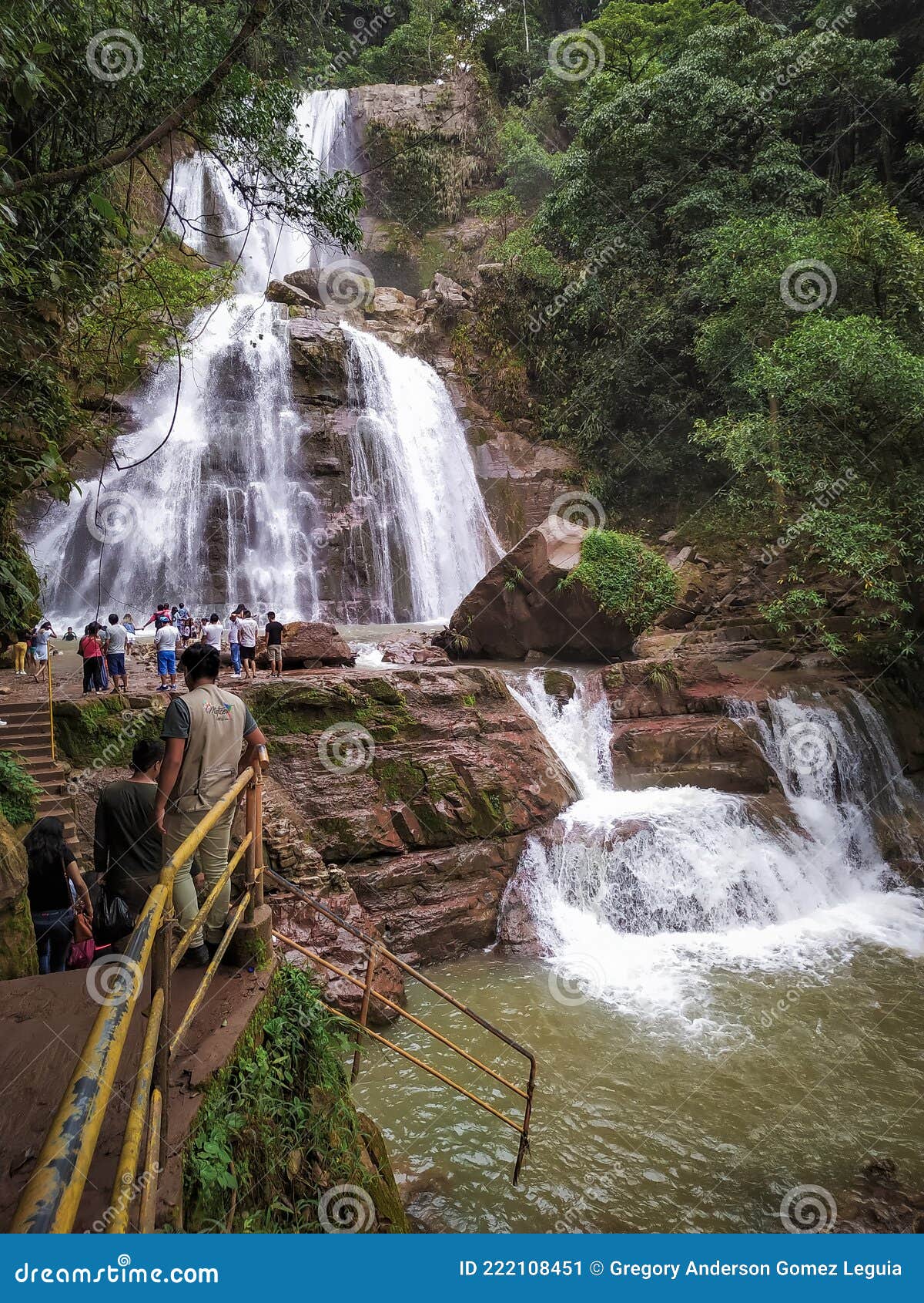 Big Waterfall And Railing At Amboli India Editorial Photo ...
