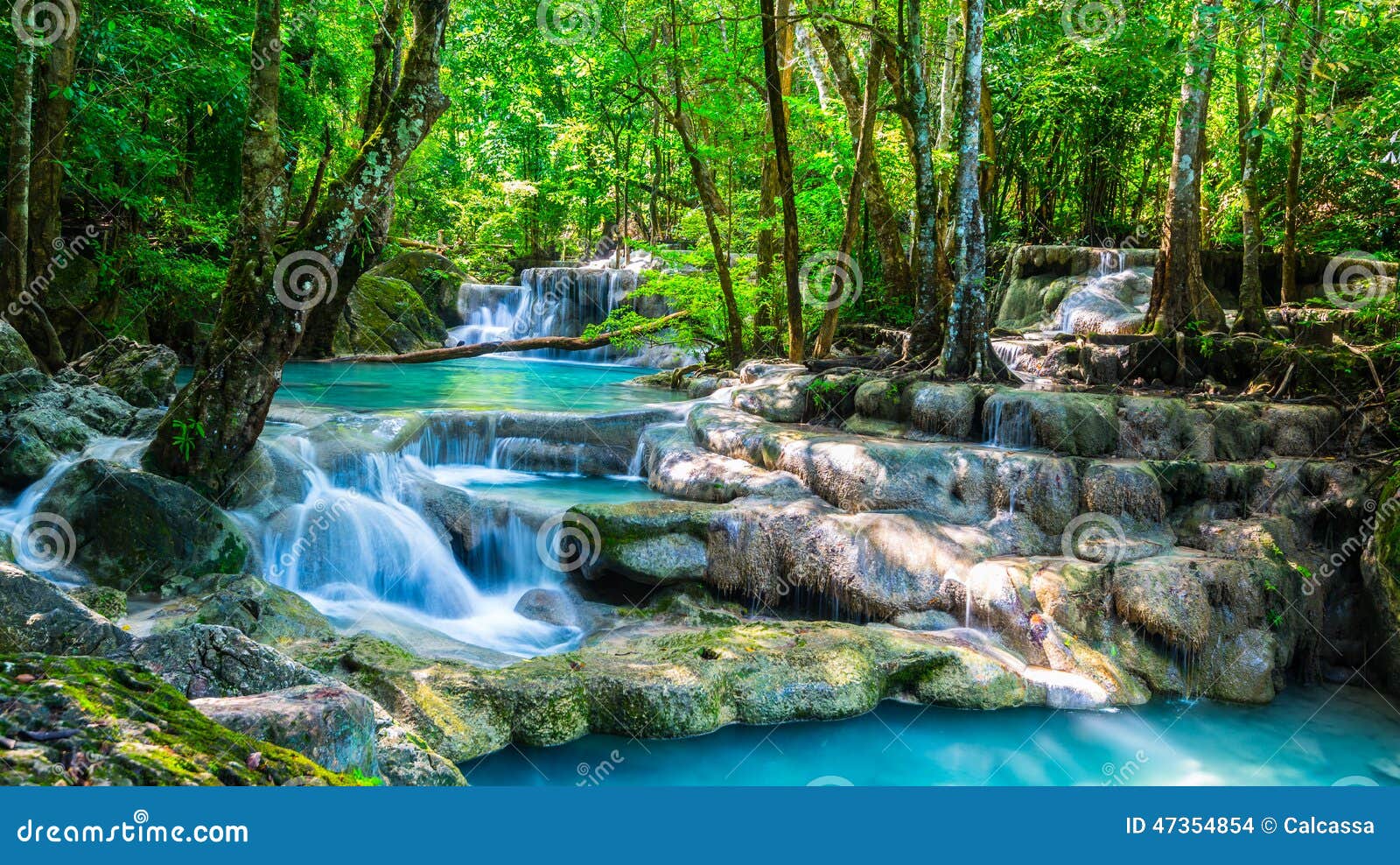 Beautiful Waterfall in the Morning Time Stock Photo - Image of purity ...