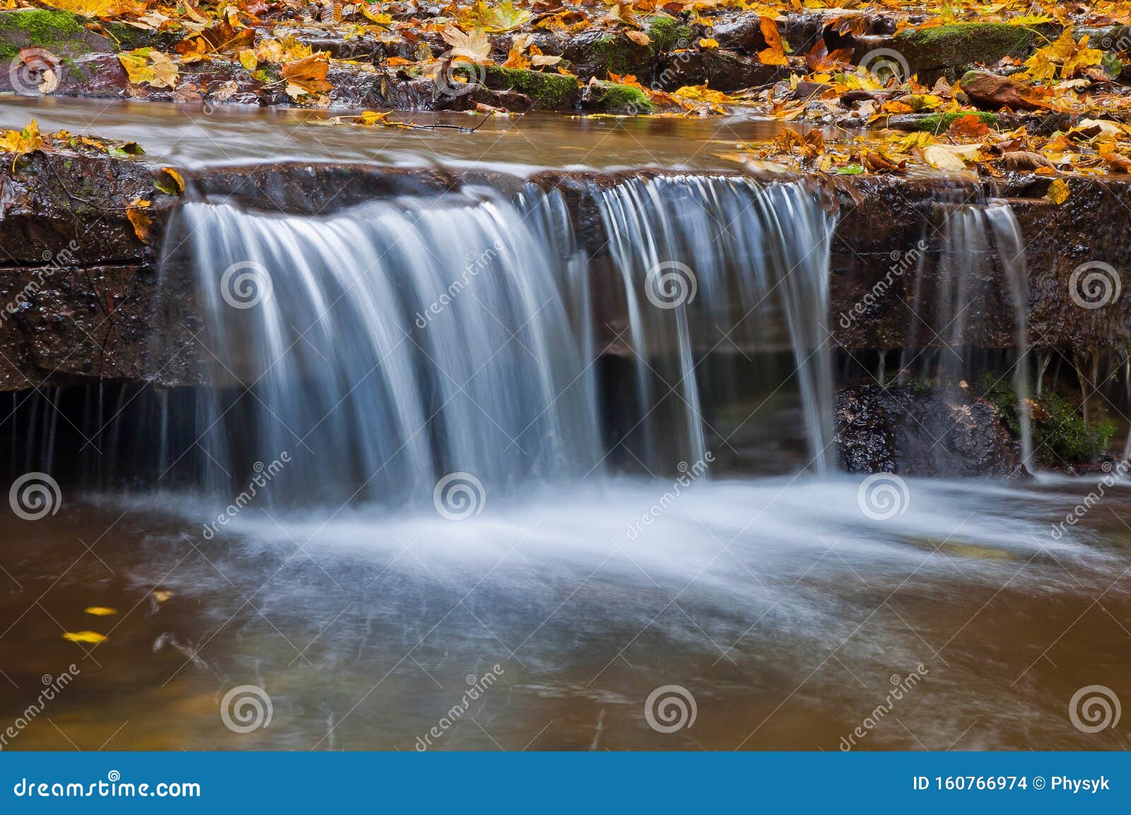 Beautiful Waterfall on a Mountain Stream in the Woods Stock Photo ...