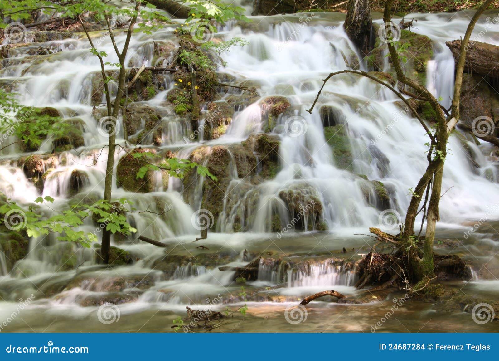 Beautiful Waterfall in Mountains Stock Photo - Image of romania ...