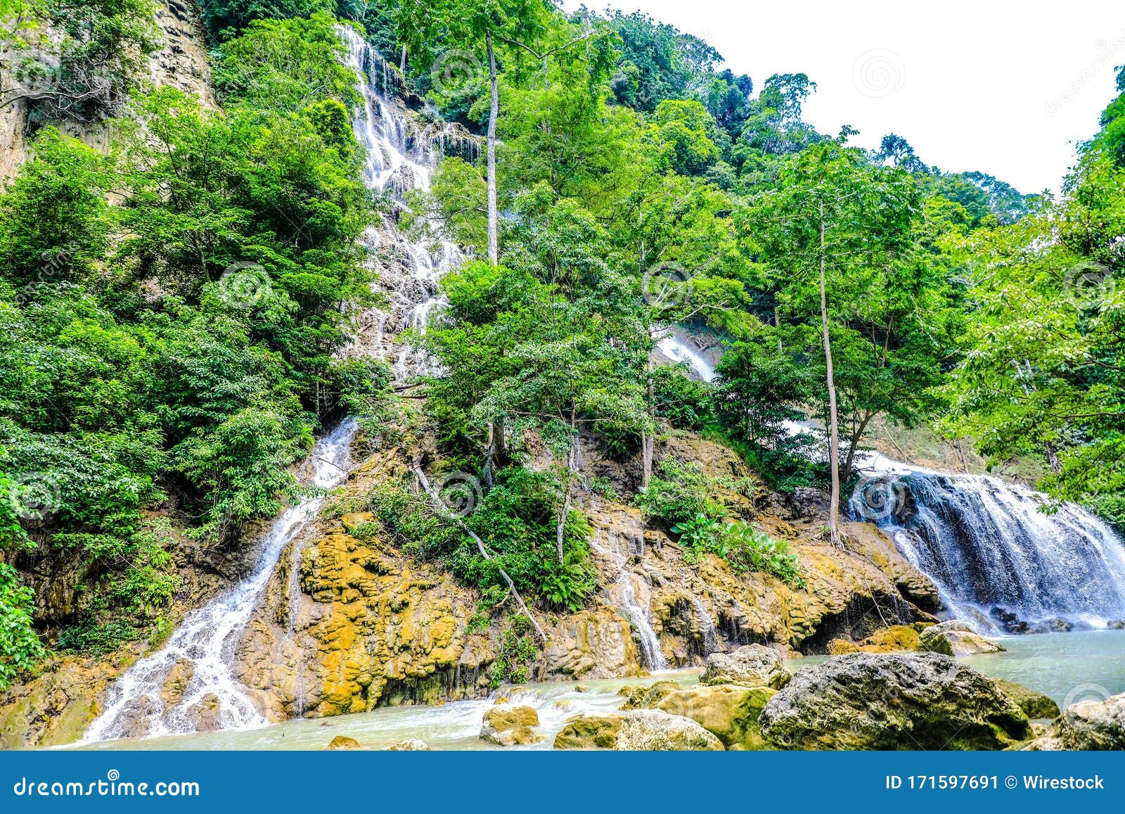 Beautiful Waterfall in the Mountains in Sumba, Indonesia Stock Image ...