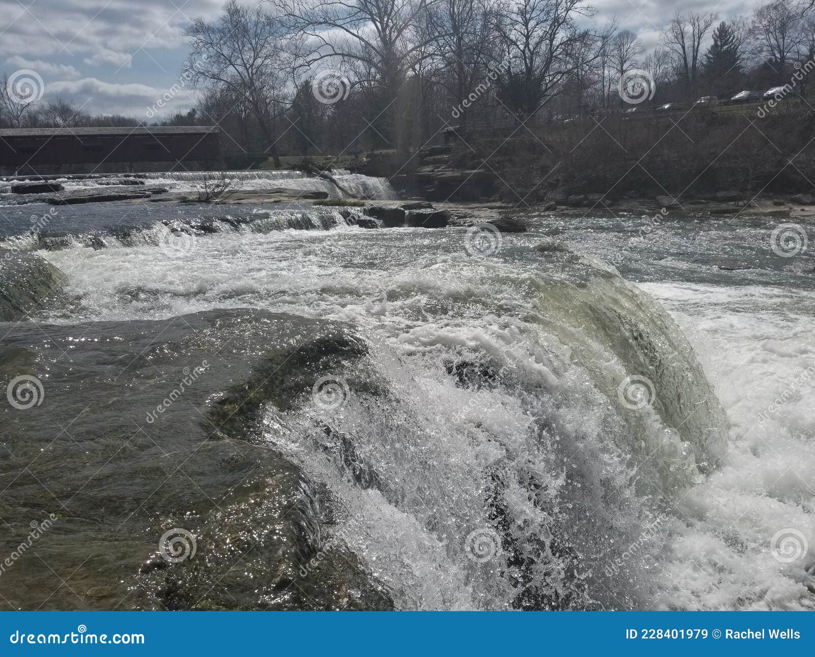 Beautiful Waterfall Park Rushing Water Stock Image - Image of park ...