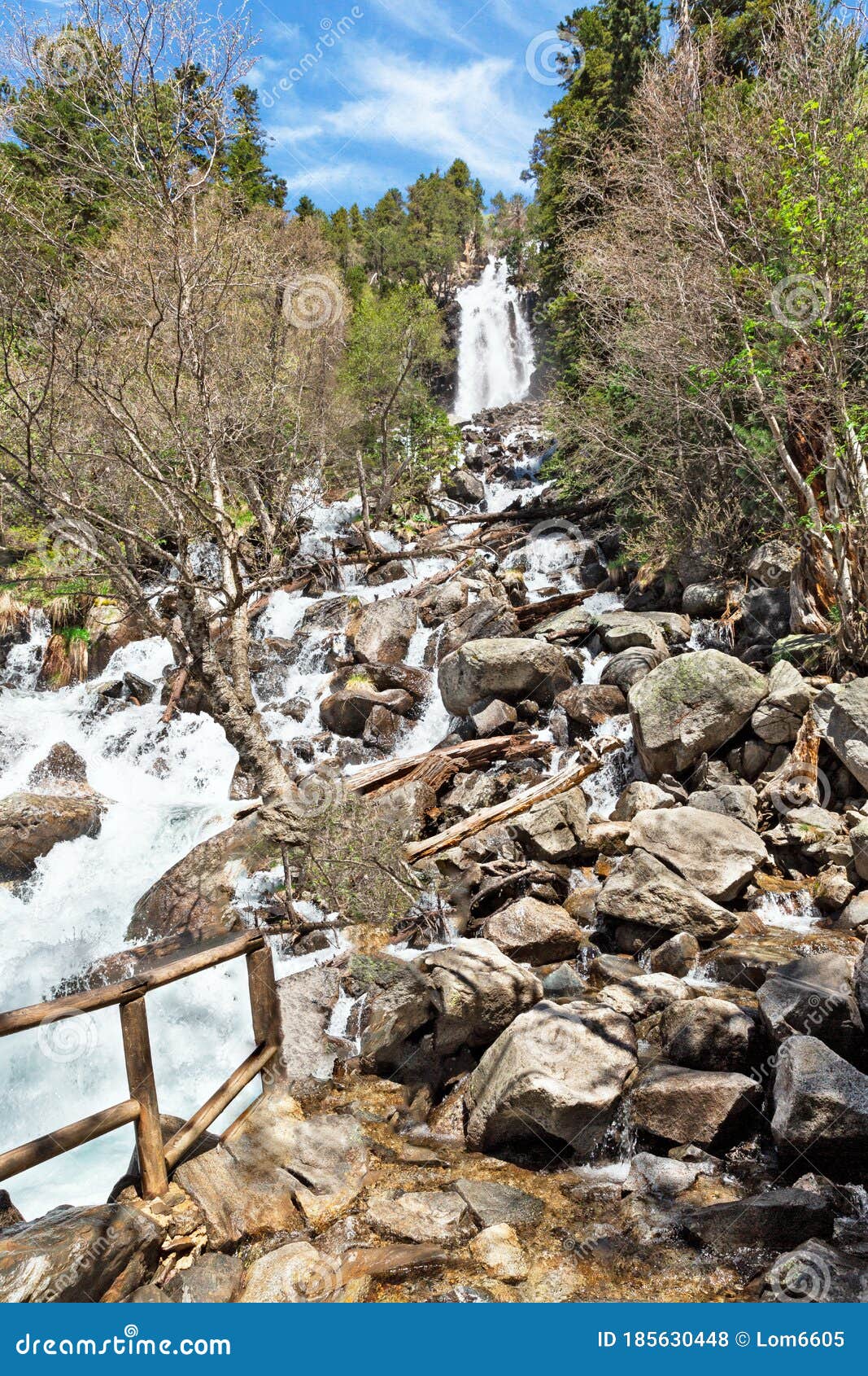 Beautiful Waterfall in the Pyrenees Mountains Stock Photo - Image of ...