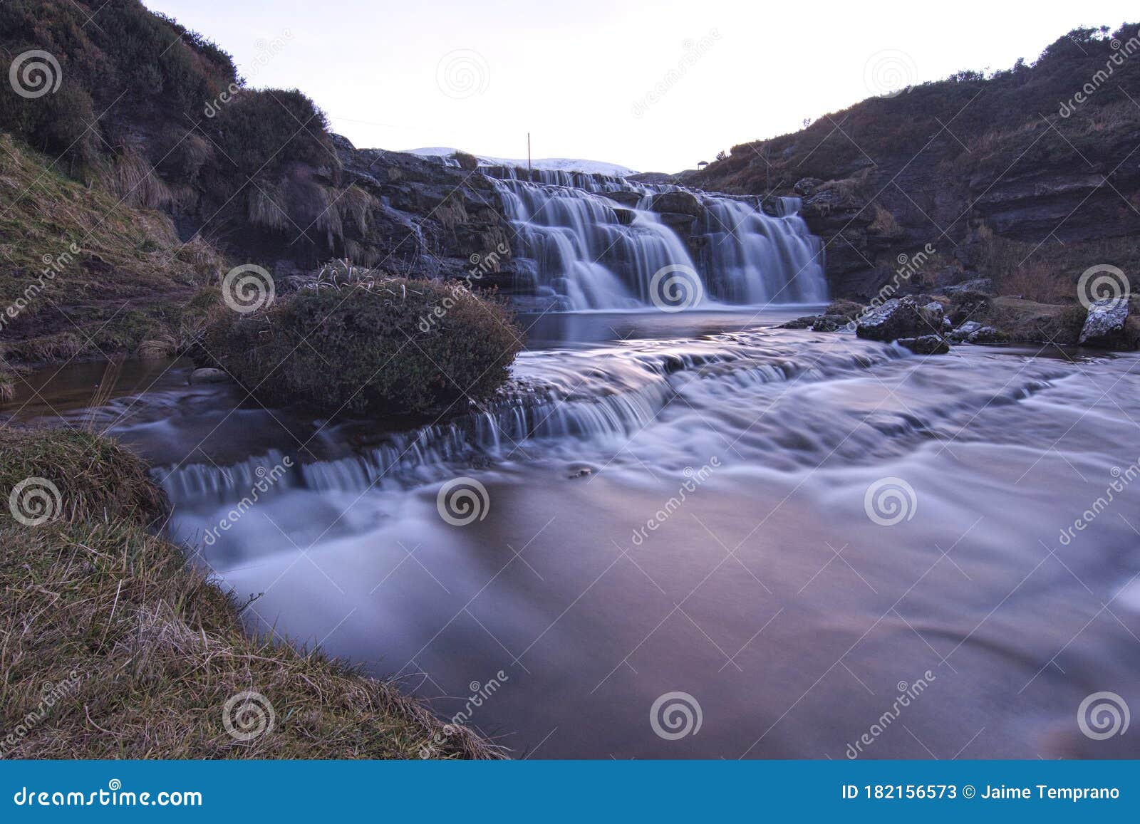 Beautiful Waterfall Raging Down into the Valley Stock Image - Image of ...