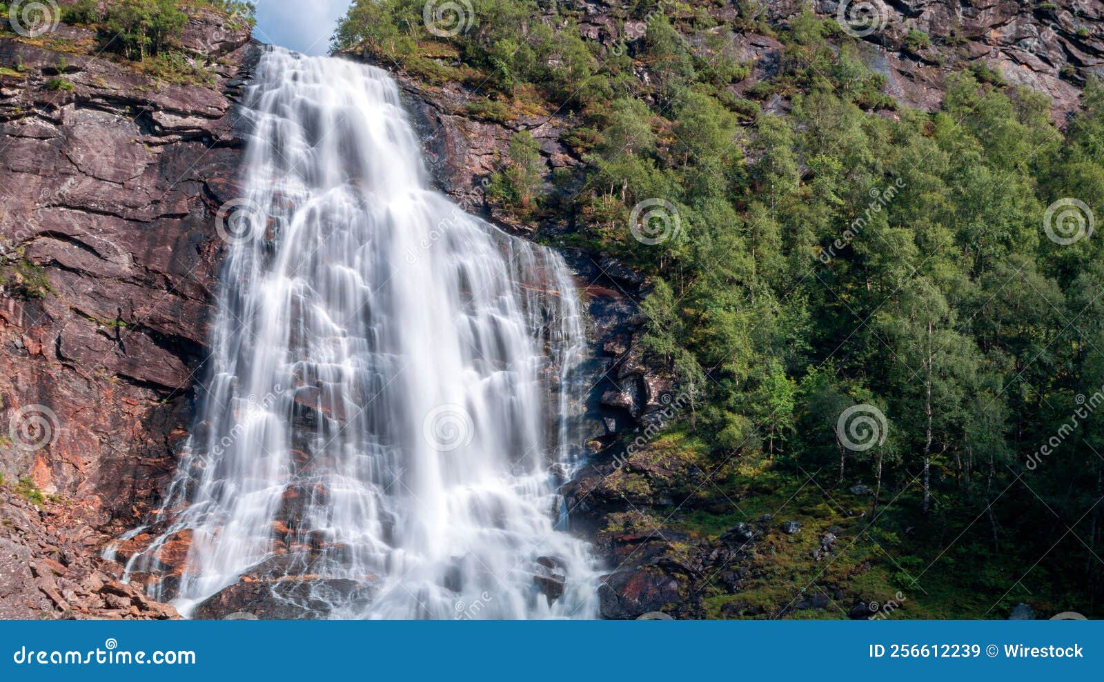 Beautiful Waterfall on the Rocks Stock Image - Image of summer, nature ...