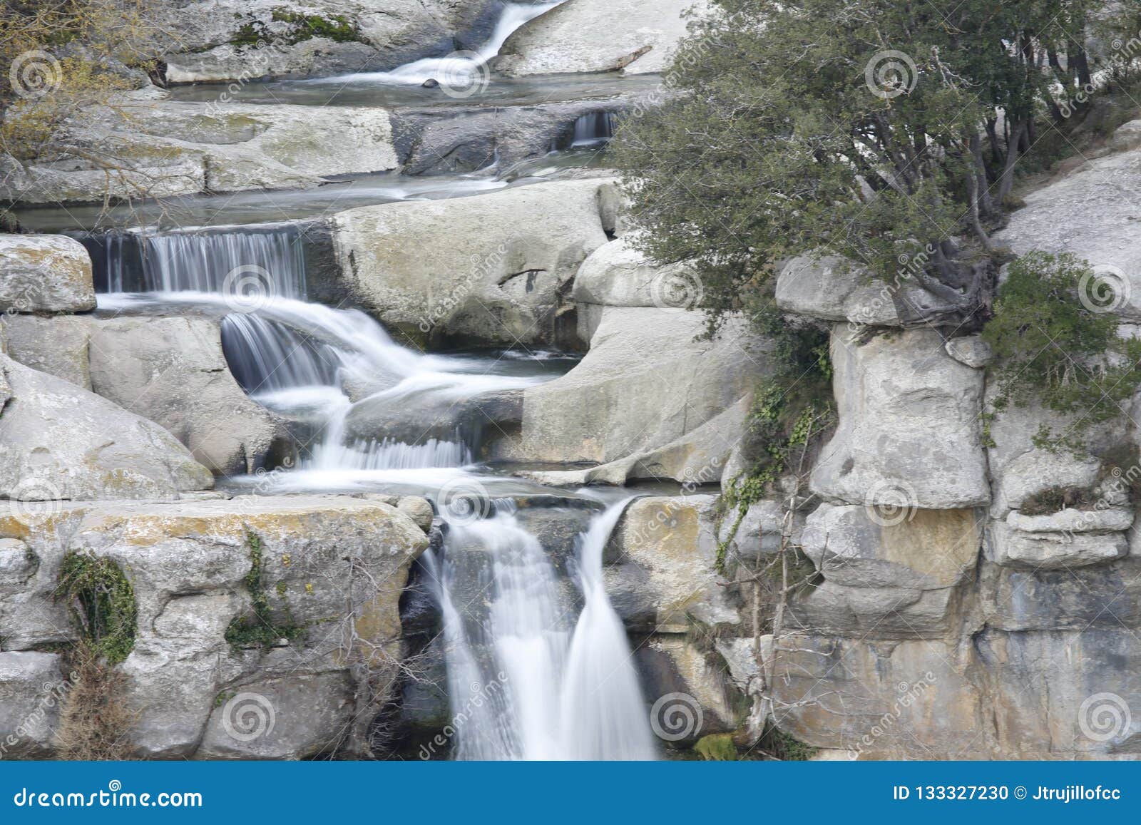 Beautiful Waterfall `Salt De Sallent` Stock Photo - Image of rock, tree ...