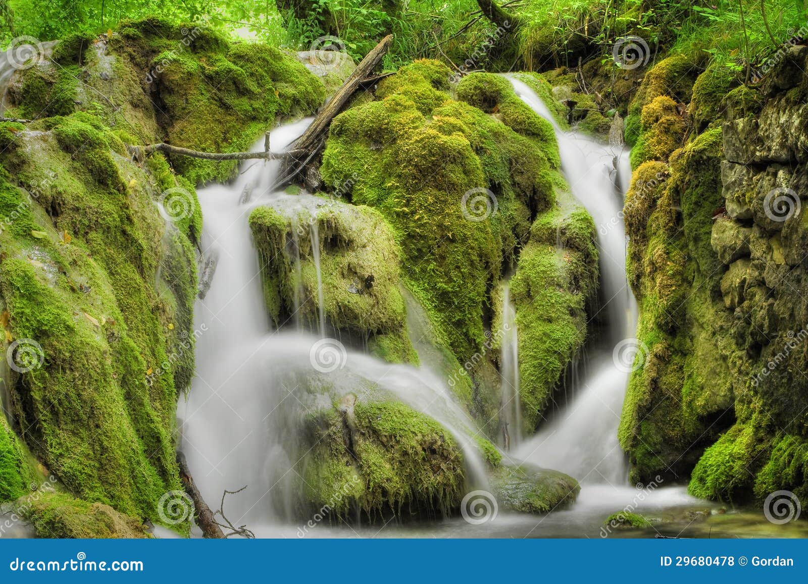 Beautiful Waterfall in Spring Time Stock Photo - Image of heavenly ...